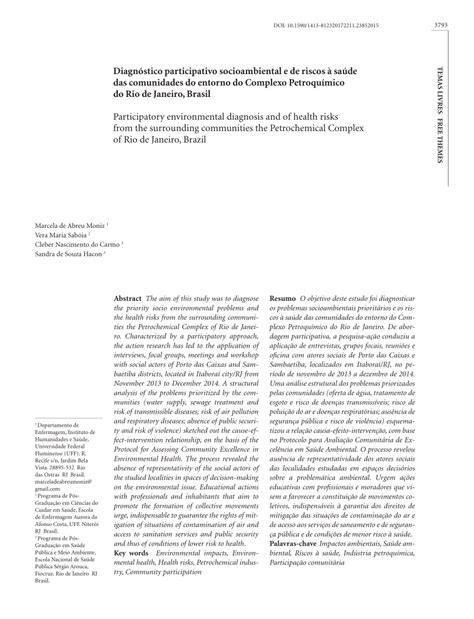 PDF Diagnóstico participativo socioambiental e de riscos à saúde das comunidades do entorno do