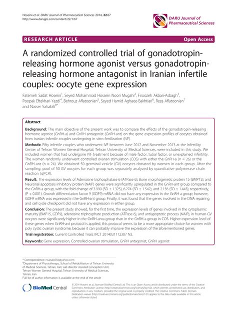 Pdf A Randomized Controlled Trial Of Gonadotropin Releasing Hormone Agonist Versus