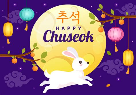 Happy Chuseok Day Vector Illustration Of Korean Thanksgiving Event With
