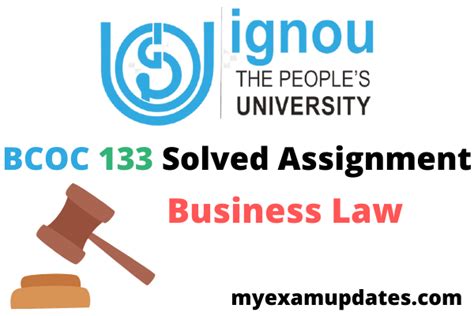 Ignou Bcoc 133 Business Law Solved Assignment 2022 23 My Exam Updates