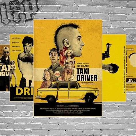 Taxi Driver Driver Taxi Classic Movie Poster Decoration Retro Retro Robert Deniro In Wall