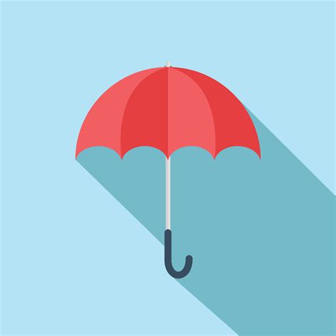 Red Umbrella With Long Shadow Isolate On Blue Background 13428213