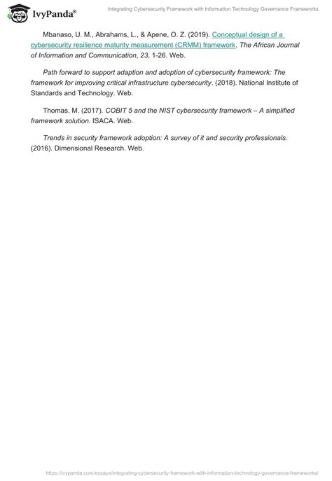 Cybersecurity Framework And Technology Governance 1189 Words Research