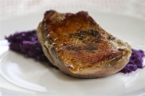 Juicy And Moist Slow Cooked Duck Breast With Red Cabbage Puree