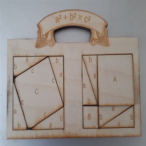 Laser Cut Pythagorean Theorem Puzzle SVG File ARABIC CNC