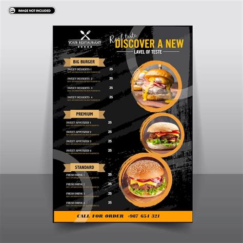Mod Le De Menu De Restaurant Burgers Vecteur Premium