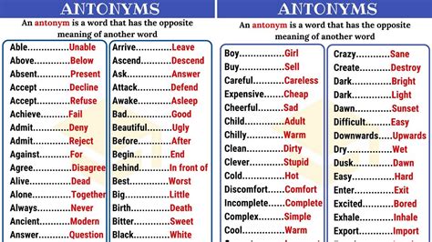 Opposite Words In Asleep