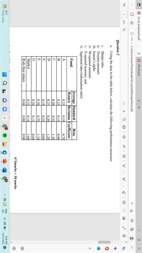 Solved Using The Data In The Table Below Calculate The