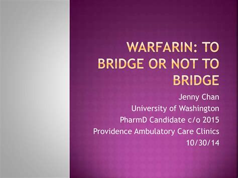 Warfarin Bridging Pptx
