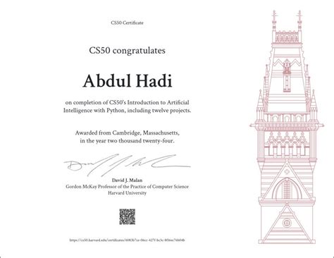 Abdul Hadi On Linkedin Cs50 Harvard Cambridge Massachusetts Ai