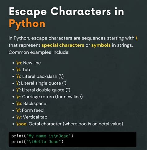 Python Escape Characters In Python Facebook