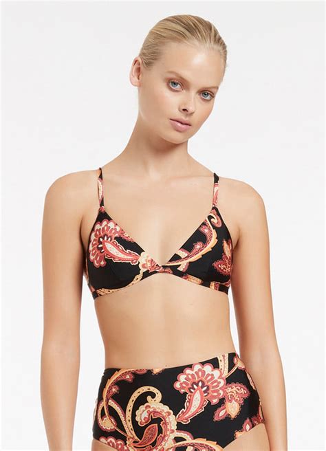 Silk Road Bikini Top Black Seafolly Singapore