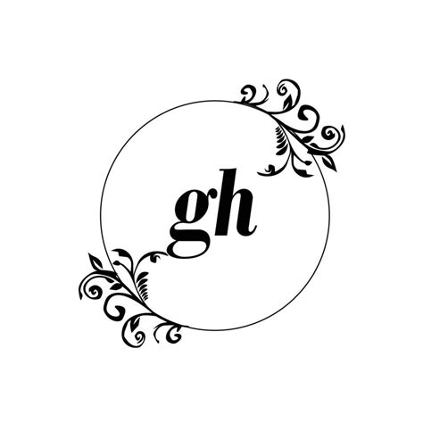 Initial Gh Logo Monogram Letter Feminine Elegance Vector Art
