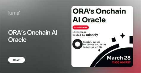 Alec James On Linkedin Oras Onchain Ai Oracle · Luma