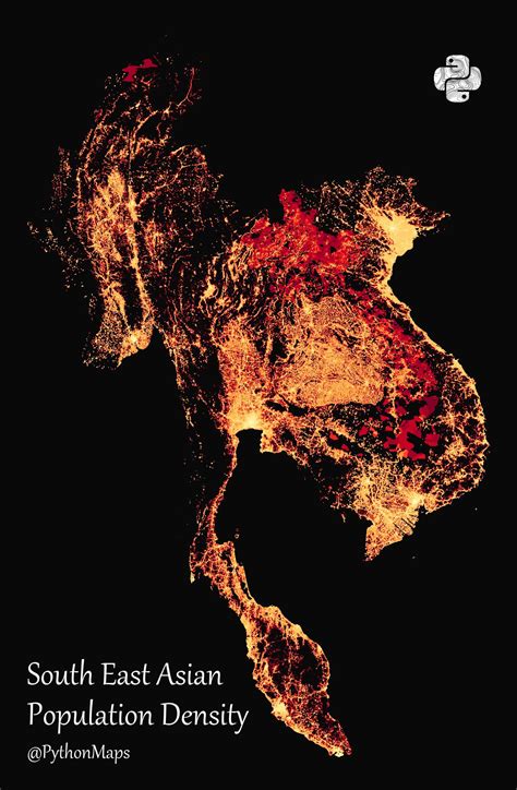 Population Density Map Of South Asia South Asia Worldmaporg