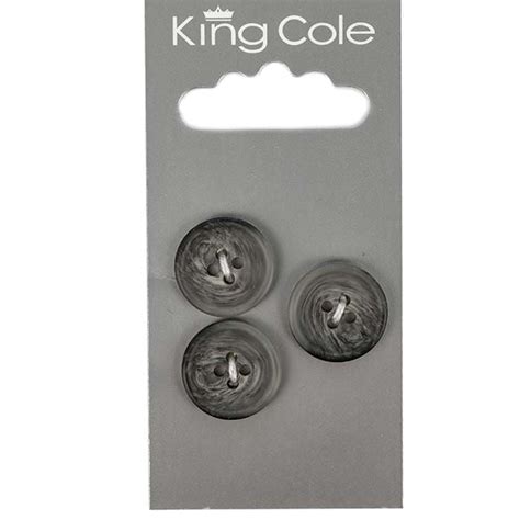 Rimmed Shell Effect Round Buttons Grey Medium King Cole