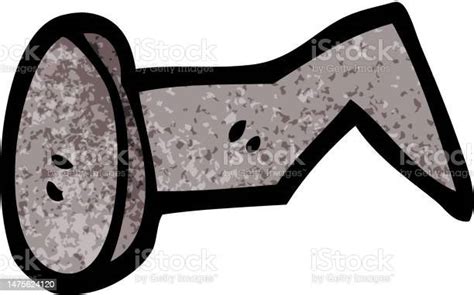 만화 낙서 구부러진 철 손톱 굽은에 대한 스톡 벡터 아트 및 기타 이미지 굽은 금속 기이함 Istock