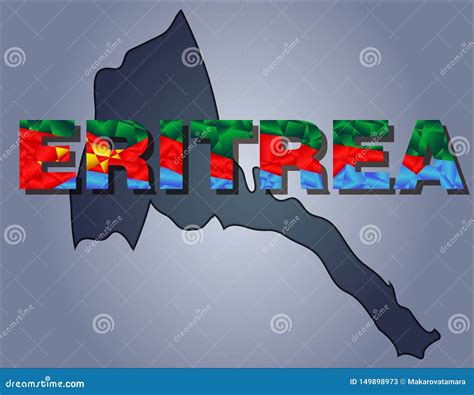 De Contouren Van Grondgebied Van Eritrea En Het Woord Van Eritrea In