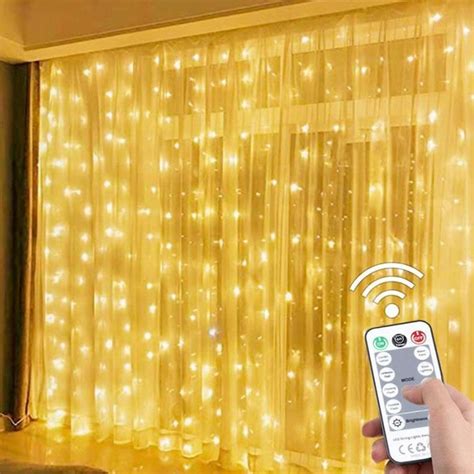 x m blanc chaud Guirlande lumineuse LED pour rideau décoration noël féerique pour rue