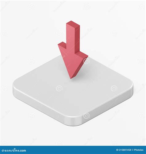 Icono De Flecha Roja Hacia Abajo Tecla De Botón Cuadrado De