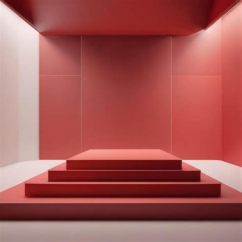 Premium Photo Premium Minimal Podium Red Retangle Box Stage