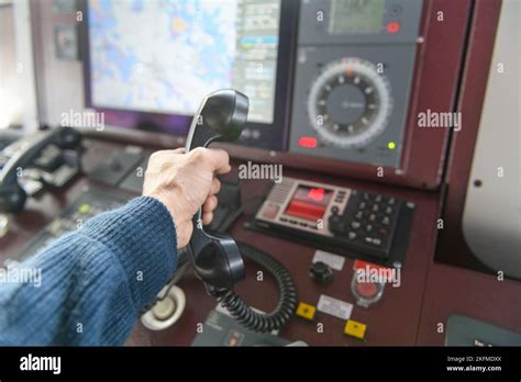 Navigational Control Panel And Vhf Radio With Hand Radio Communication