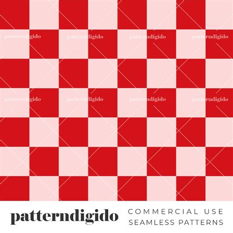 Pink And Red Checkered Seamless Pattern Valentines Day Pattern Checkerboard Digital Paper