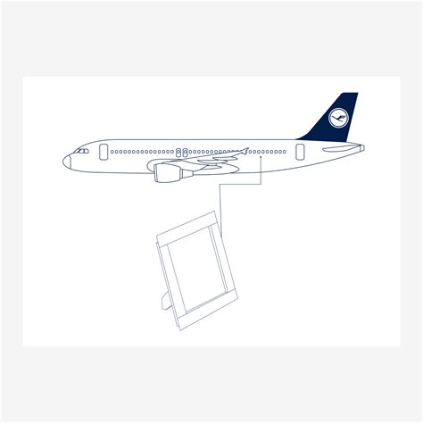 Lufthansa Upcycling Collection A320 211 D AIPZ Picture Frame White