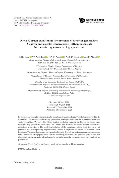 Pdf Kleingordon Equation In The Presence Of A Vector Generalized