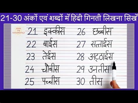 Hindi Numbers 1 30