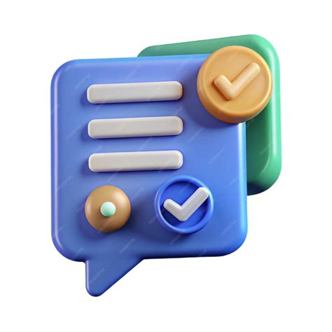 Assignment Tasks Icon Speech Bubbles With Marks 3d Vector Illustration