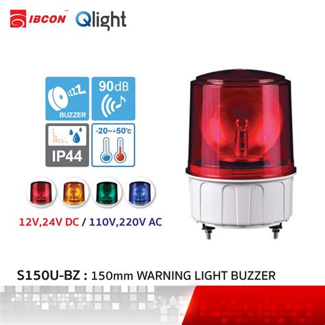 S U BZ Ø mm Bulb Revolving Warning Light with Buzzer IBCON