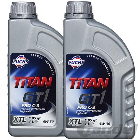 2L FUCHS MOTORÖL TITAN GT1 PRO C-3 5W30 LONGLIFE LL-04 VW 50400 50700 ...