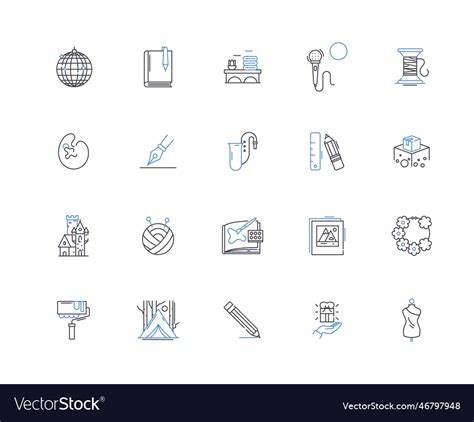 Culinary Arts Line Icons Collection Gastronomy Vector Image