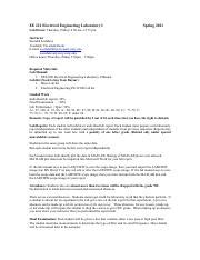 EE Syllabus Spring Pdf EE Electrical Engineering
