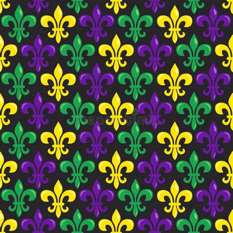 Seamless Pattern Fleur De Lis Symbolmardi Gras Seamless Pattern
