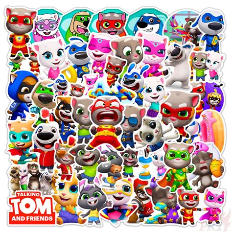 Talking Tom And Friends Series 01 Stickers 50pcsset Diy Waterproof
