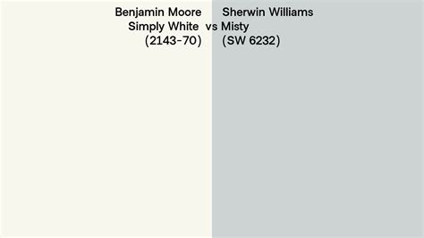 Benjamin Moore Simply White 2143 70 Vs Sherwin Williams Misty SW