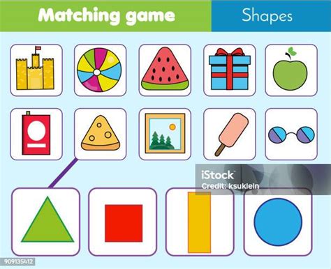 유아를 위한 게임을 일치 하는 그림자 간단한 도형 학습 어린이 위한 교육 게임 매칭 게임에 대한 스톡 벡터 아트 및 기타 이미지 매칭 게임 모양 0명 Istock