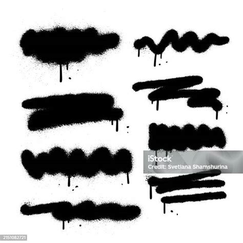 손으로 그린 스프레이 페인트 낙서 선과 구불구불한 선이 세트입니다 벡터는 번짐 취소선 및 소용돌이를 뿌렸습니다 낙서 스타일의 스케치 라인입니다 가로 물결 모양 획 모음입니다