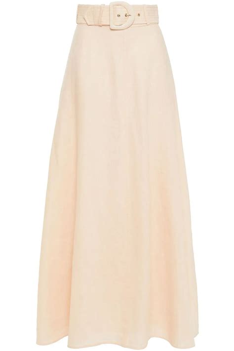 Zimmermann Super Eight Belted Linen Maxi Skirt Maxi Skirts For Women