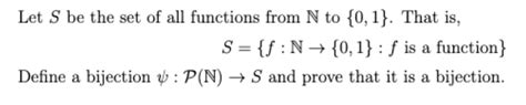 Solved Let S Be The Set Of All Functions From N To Chegg
