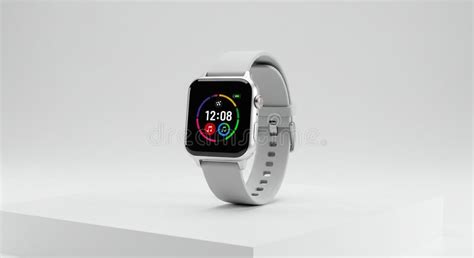 A Modern Smartwatch With A Rectangular Screen Displaying The Time As 12