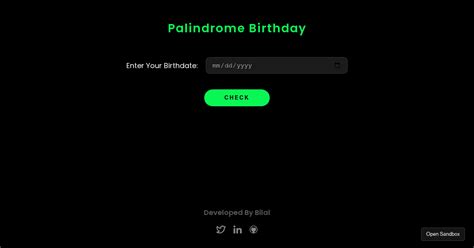Mark Birthdaypalindrome Codesandbox
