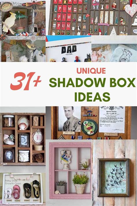 An Assortment Of Shadow Boxes With The Words Unique Shadow Box Ideas