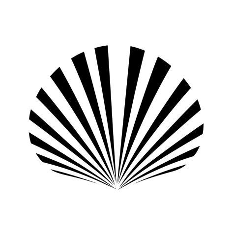 Black And White Shell Design With Radiating Lines And Striking