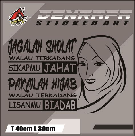 Stiker Cutting Cewek Hijab Kata Kata Kaca Truk Sticker Kata Kata