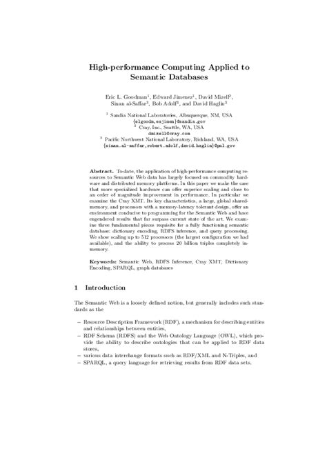 pdf high performance computing applied to semantic databases