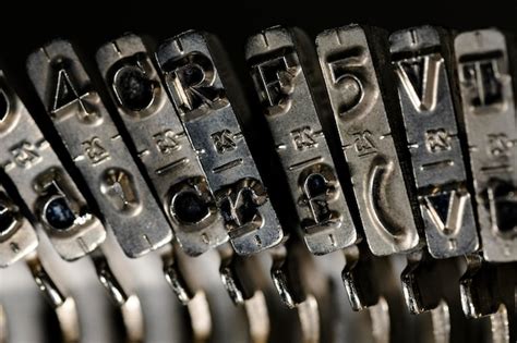 Premium Photo Typewriter Character Keys Macro Close Up