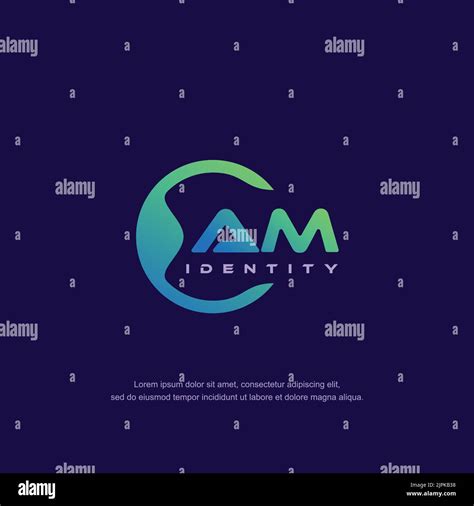 Am Initial Letter Circular Line Logo Template Vector With Gradient